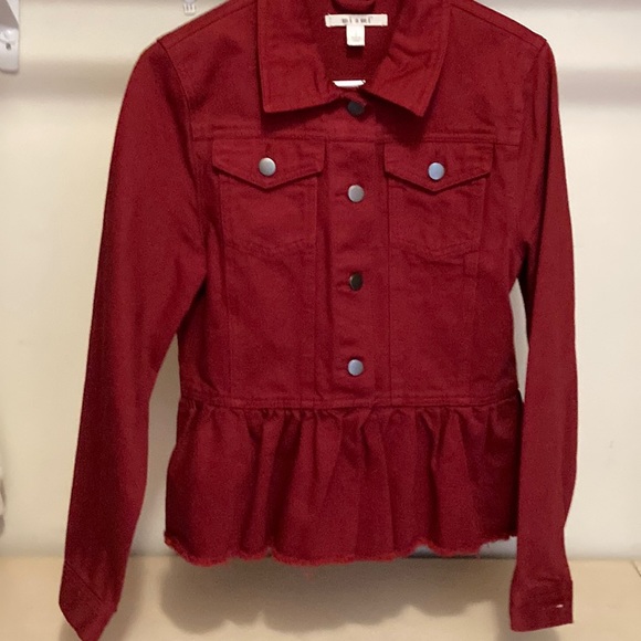 miami | Jackets & Coats | Miami Red Denim Jacket | Poshmark